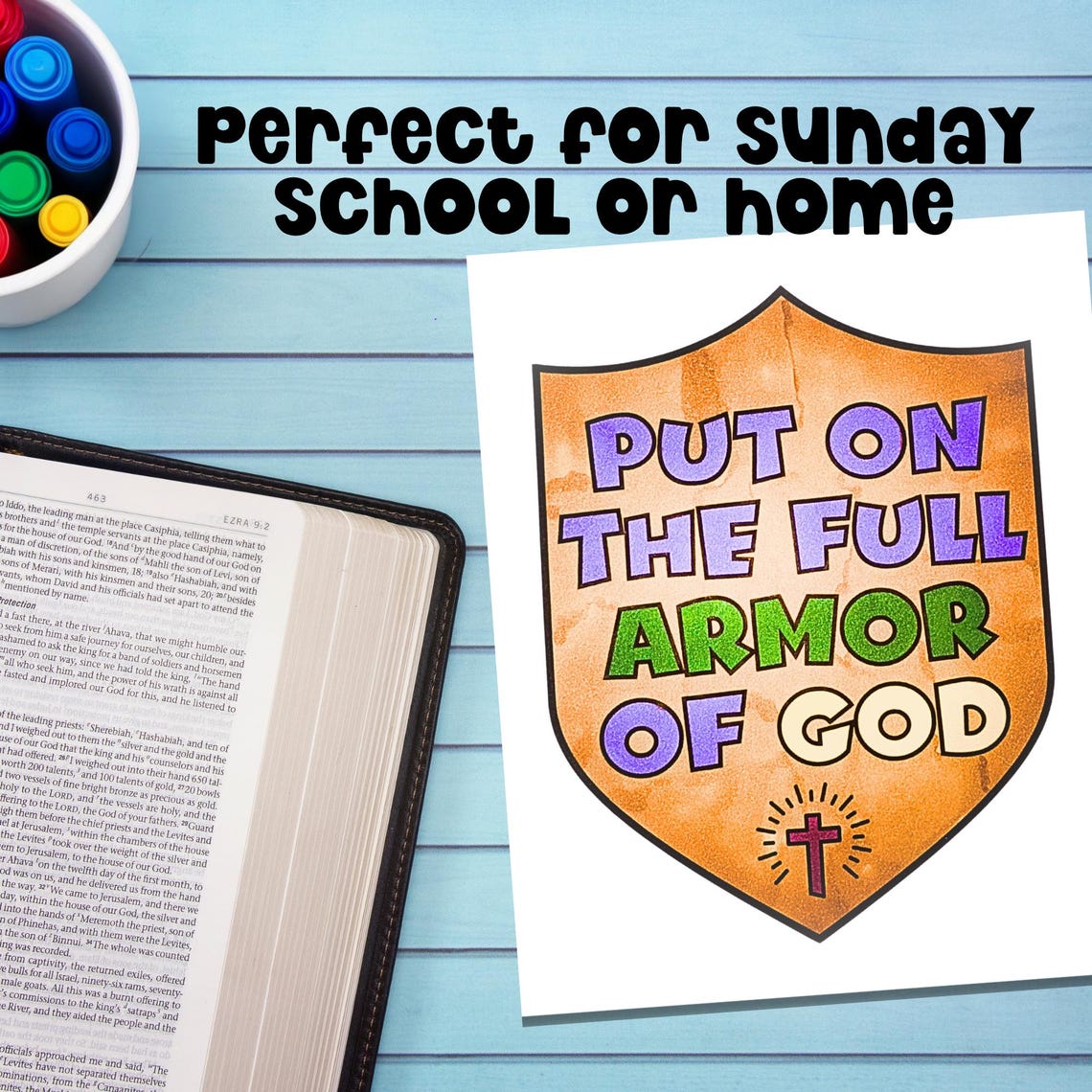 Armor of God Printable Kid Bible Verse Coloring Sheet Bible Scripture ...
