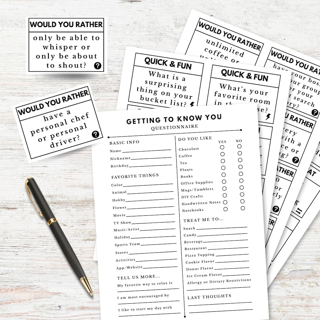 Getting to Know Me Team Building Activity Game All About Me Survey ...