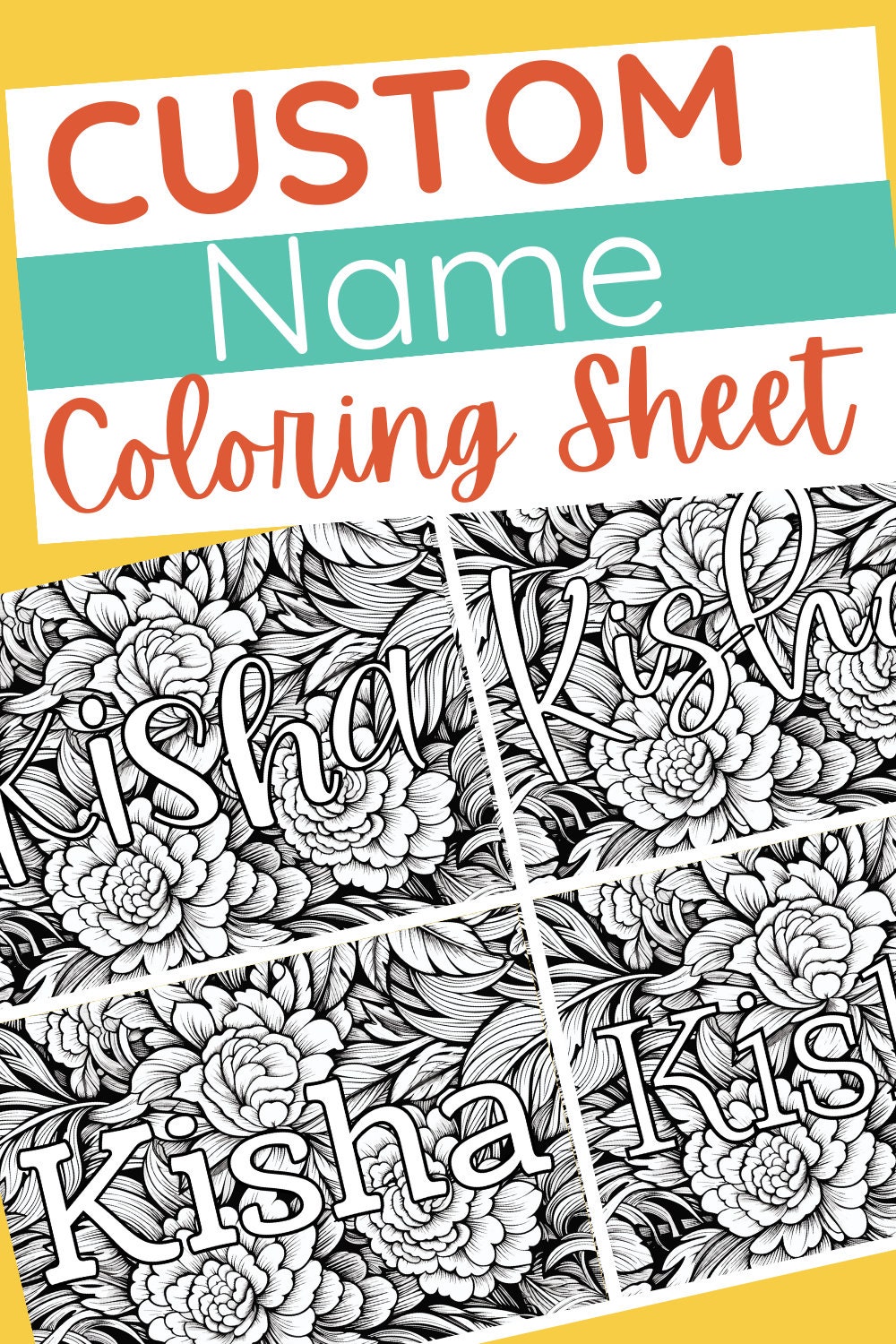 Personalized Coloring Page for Adult Custom Coloring Sheet Download ...
