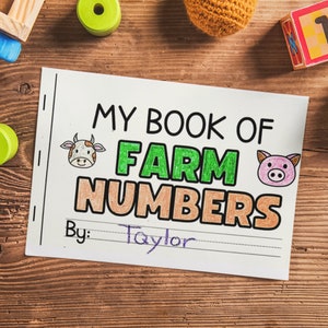 Number Tracing Worksheet Handwriting Practice Preschool Busy Book Farm ...