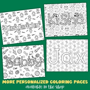 Space Theme Personalized Coloring Page Space Birthday Coloring Sheet ...