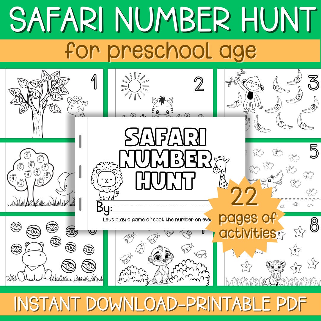 Animal Number Counting Preschool Worksheet Math Activity Number Tracing ...