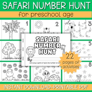 Animal Number Counting Preschool Worksheet Math Activity Number Tracing ...