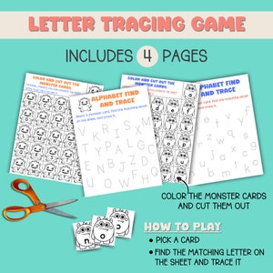 Cute Monster Printable Busy Book Activity Bundle Preschool Worksheet ...