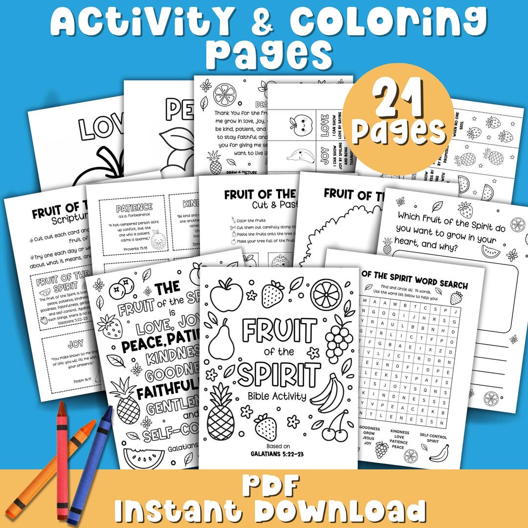Fruit of the Spirit Kids Bible Lesson Sunday School Craft Bible Verse ...