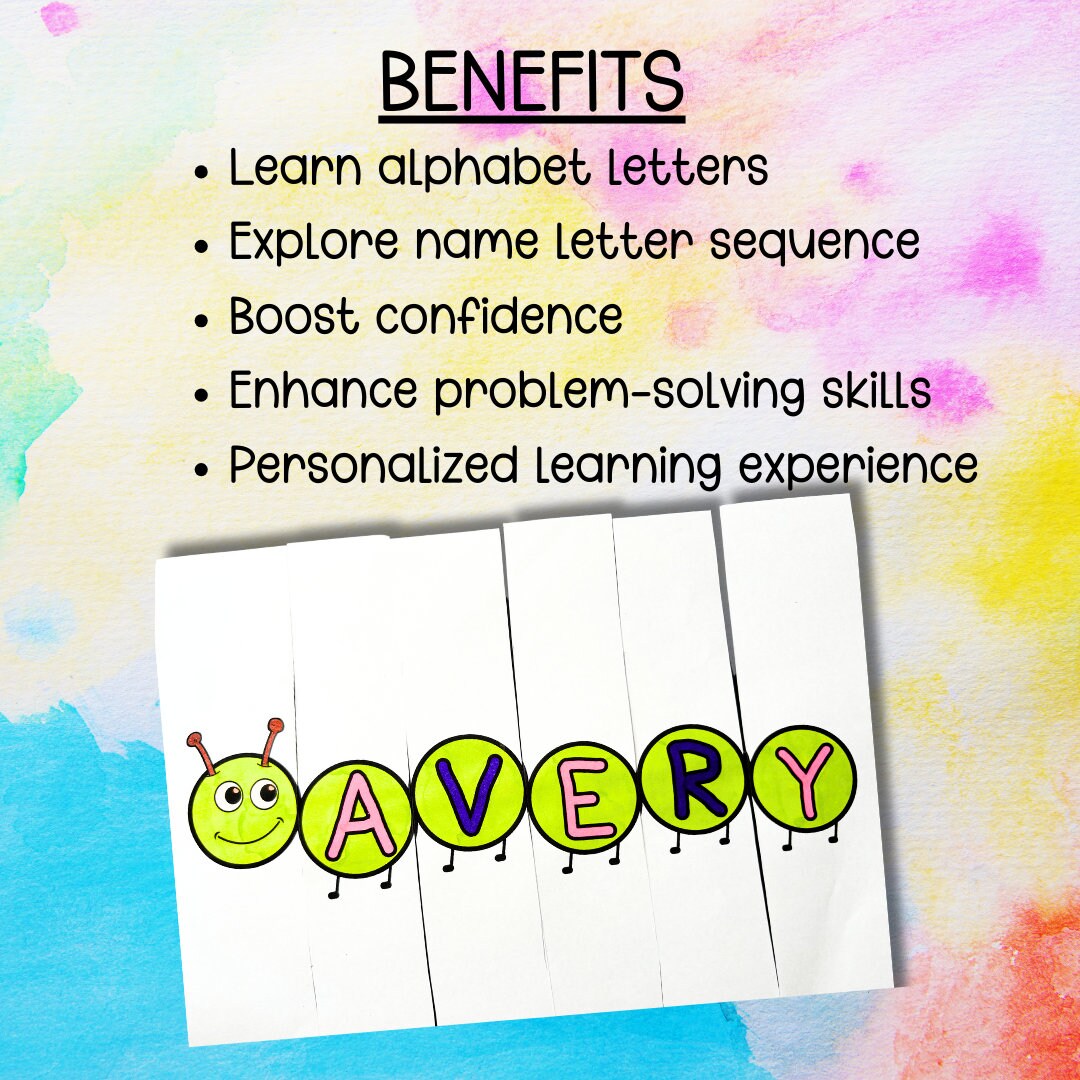 Caterpillar Custom Kid Name Puzzle Spring Activity Name Spelling ...