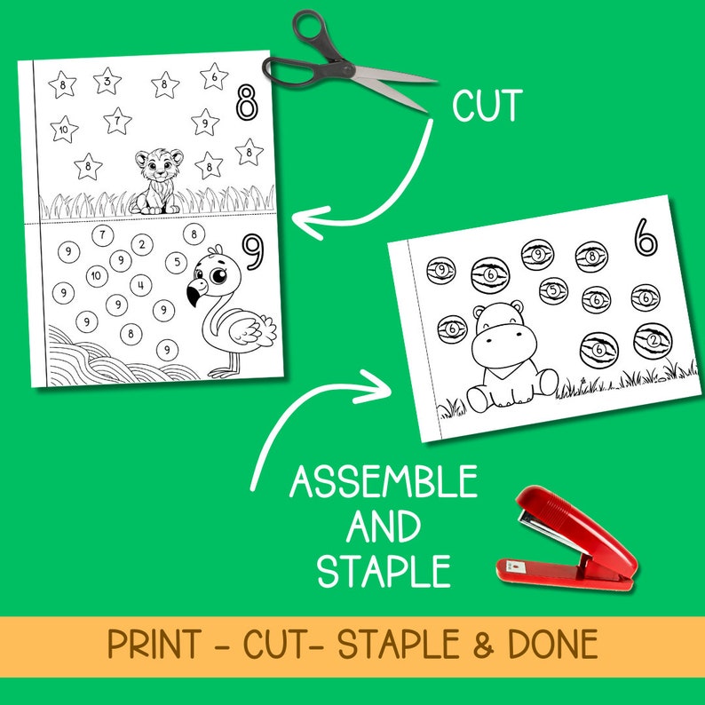 Animal Number Counting Preschool Worksheet Math Activity Number Tracing ...
