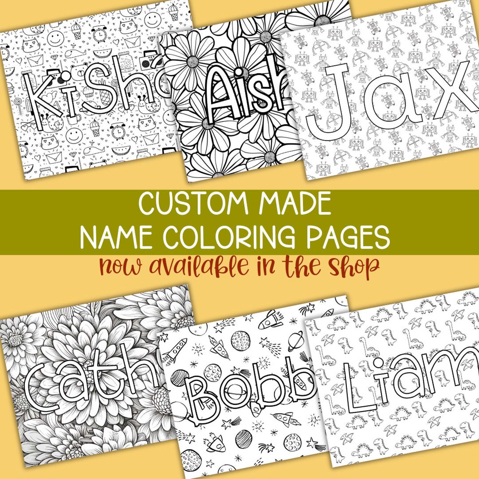 Editable Name Coloring Sheet Hippie Theme Coloring Page Printable ...