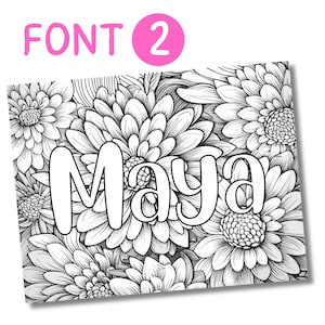 Custom Coloring Page for Kid Name Coloring Page Girl Name Sign for ...