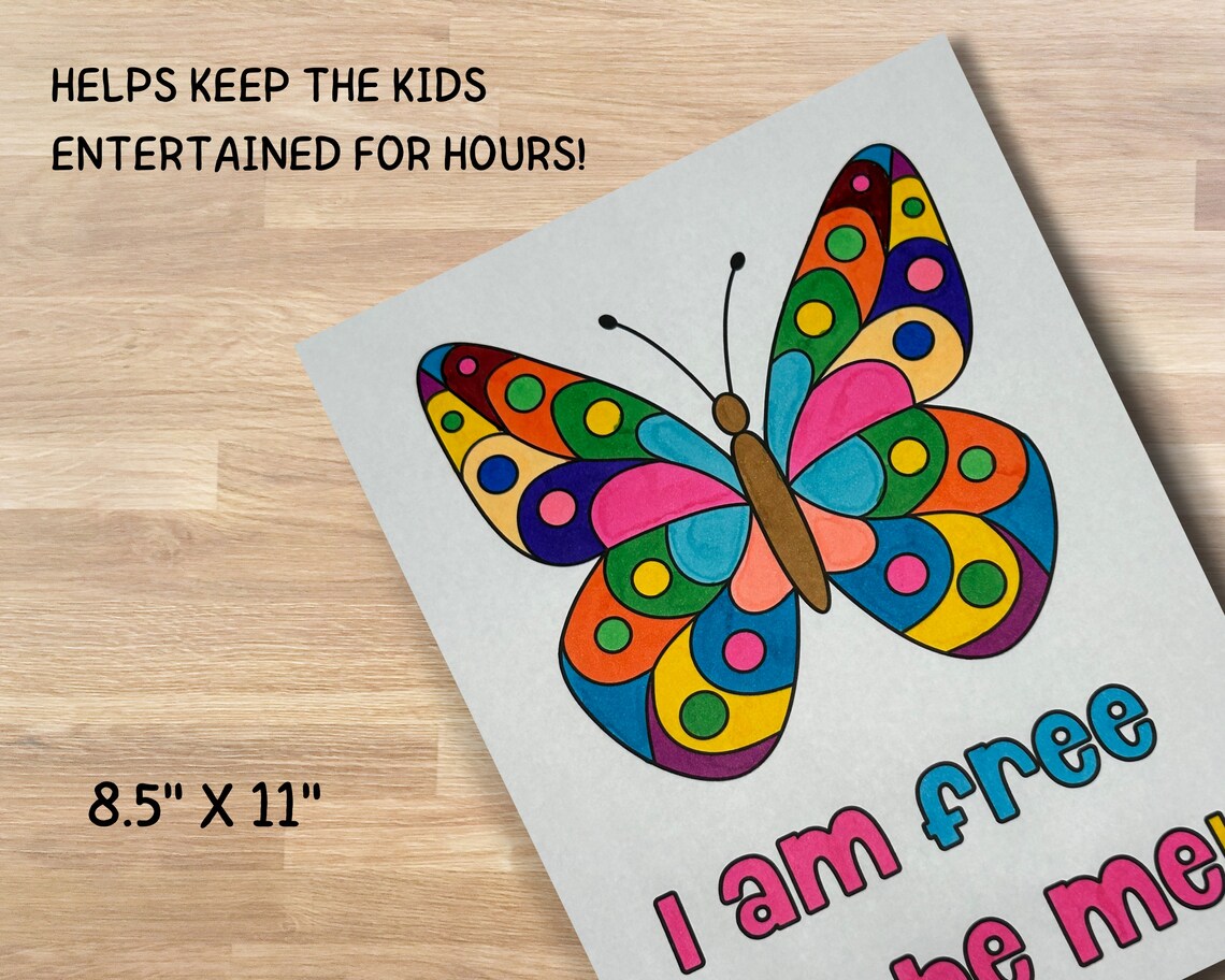 Butterfly Coloring Page for Kid Positive Coloring Page Kid Affirmation ...