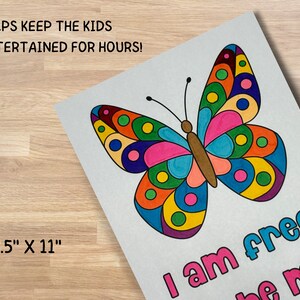 Butterfly Coloring Page for Kid Positive Coloring Page Kid Affirmation ...