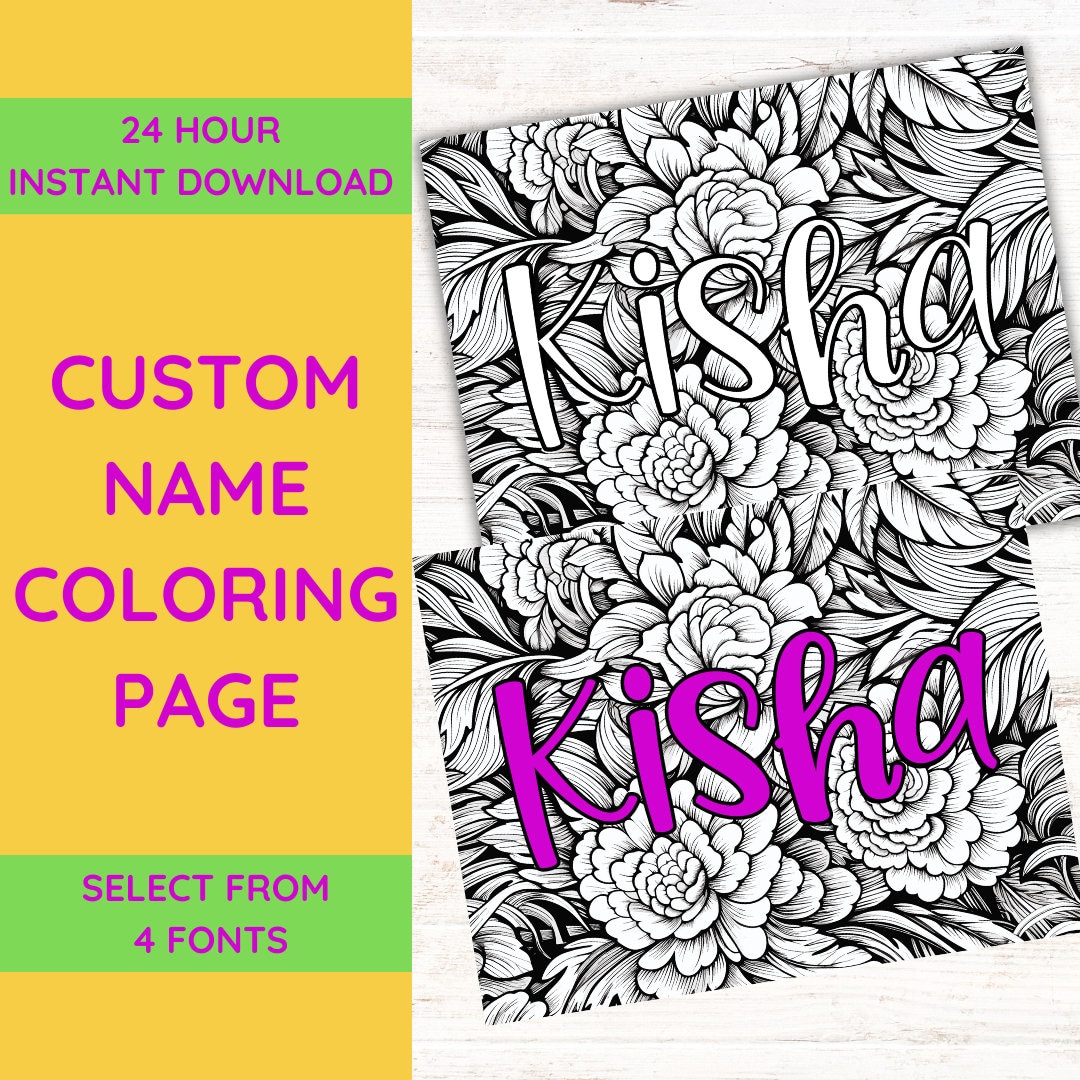 Personalized Coloring Page for Adult Custom Coloring Sheet Download ...