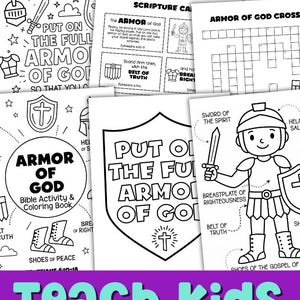 Armor of God Printable Kid Bible Verse Coloring Sheet Bible Scripture ...