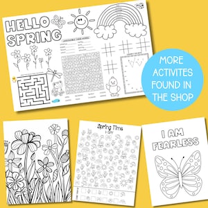Summer Activity Placemat Coloring Page Printable Table Mat Quiet ...