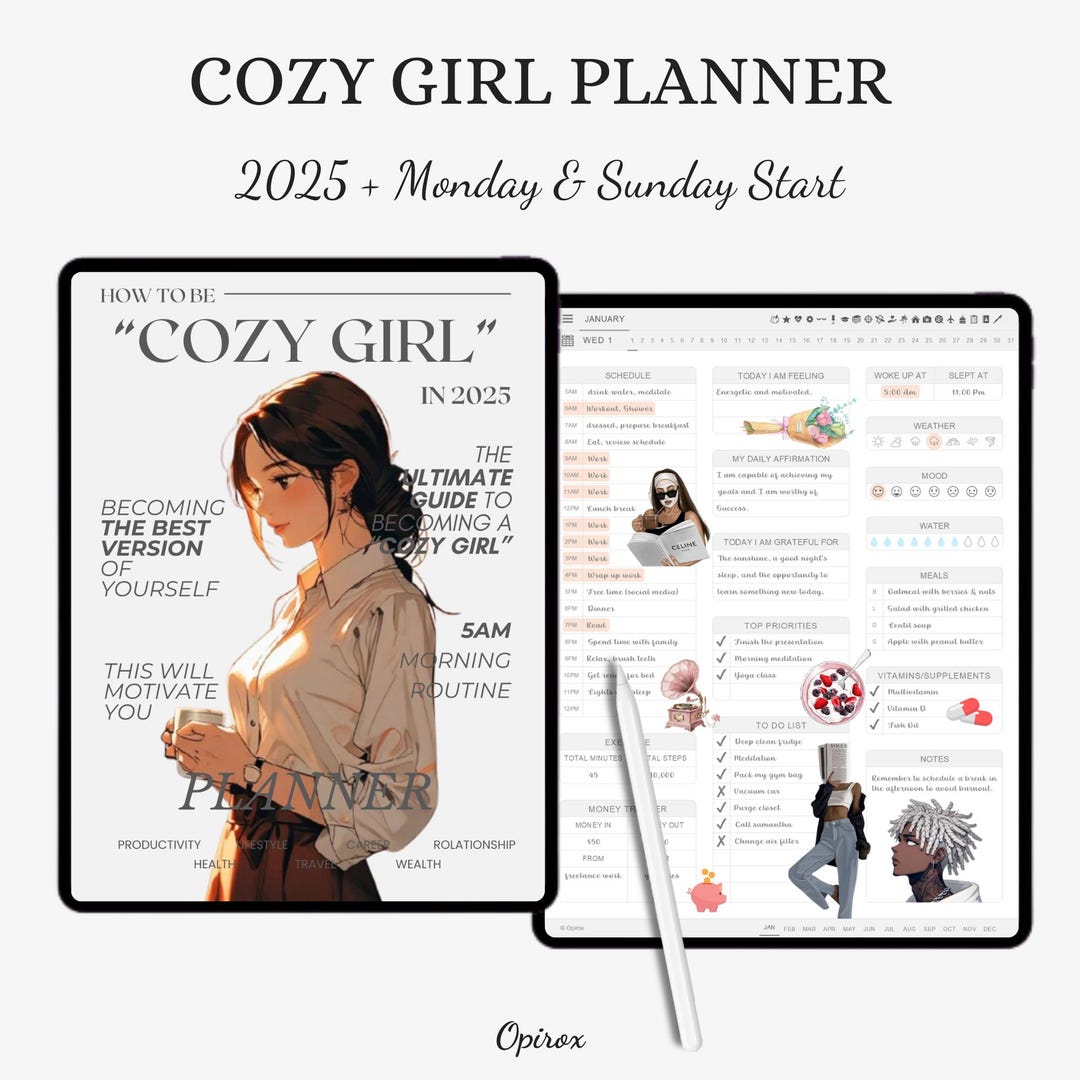 COZY GIRL Planner | 2025 Digital Planner | Goodnotes Planner | Self ...