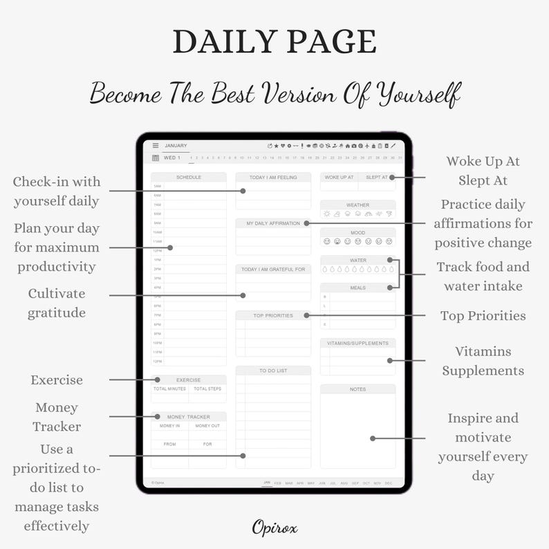 CLEAN GIRL Planner 2025 Digital Planner Goodnotes Planner Self Care ...