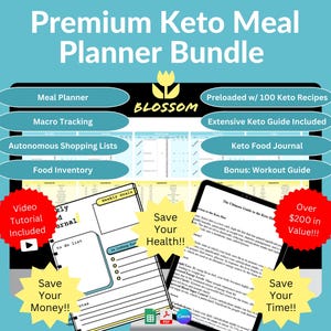 Keto Diet Tracker Weekly Meal Planner Bundle - Etsy