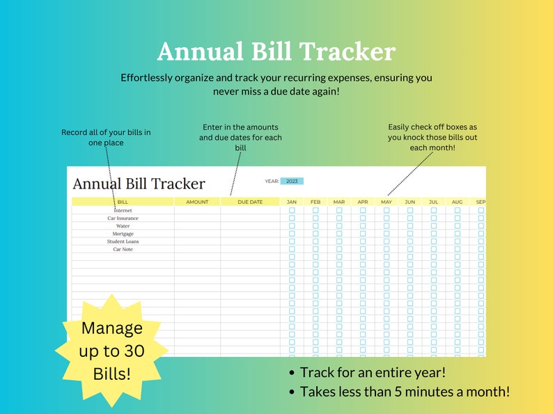 Bill Tracker Spreadsheet Finance Tracker Bill Log Google Sheets ...
