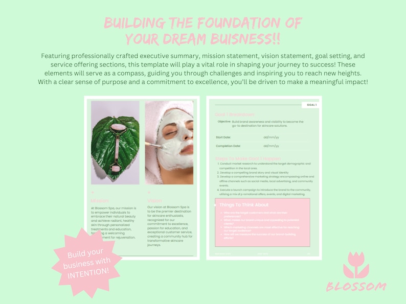 Esthetician Buisness Plan, Esthetician Bookkeeping Template ...