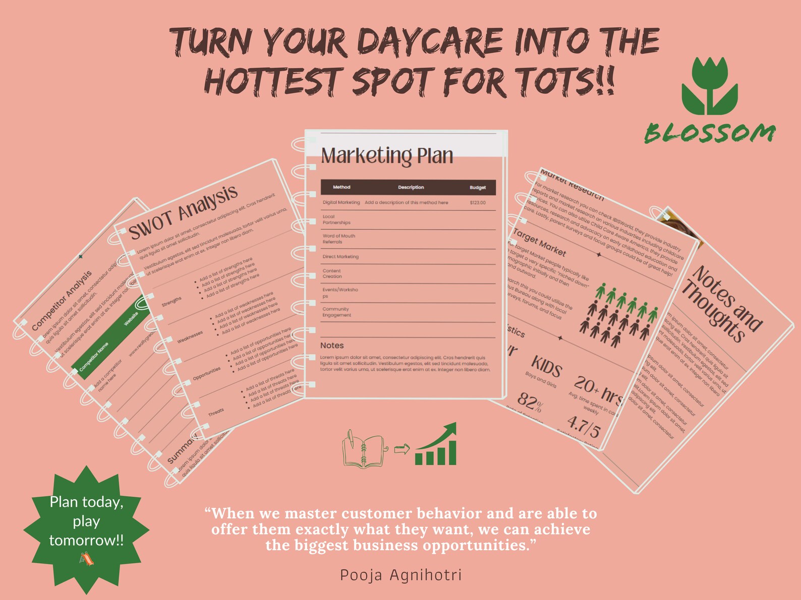 Daycare Business Plan Template Editable on Canva and Adobe Acrobat ...