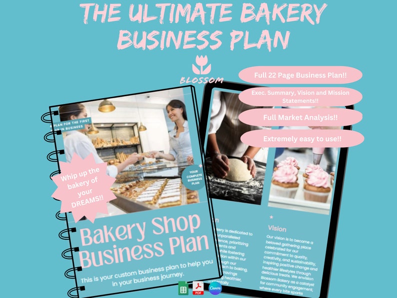 Bakery Business Plan Editable Template - Etsy