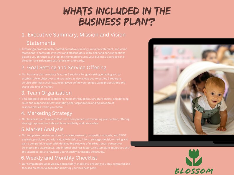Daycare Business Plan Template Editable on Canva and Adobe Acrobat ...