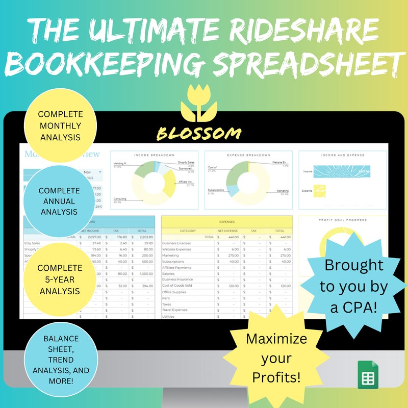 Rideshare Spreadsheet - Etsy