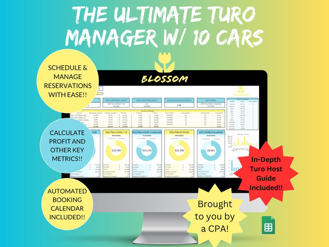 Turo Spreadsheet W/ 10 Cars + a Turo Guide - Etsy