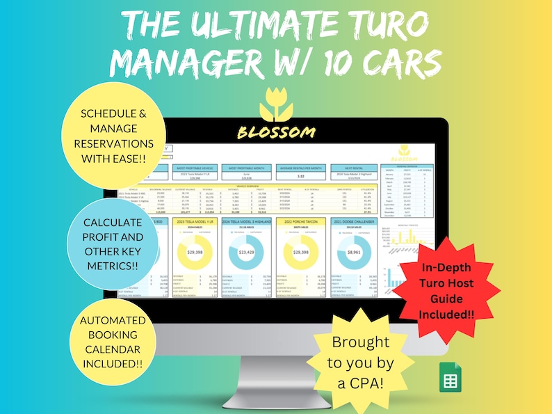 Turo Spreadsheet W/ 10 Cars + a Turo Guide - Etsy