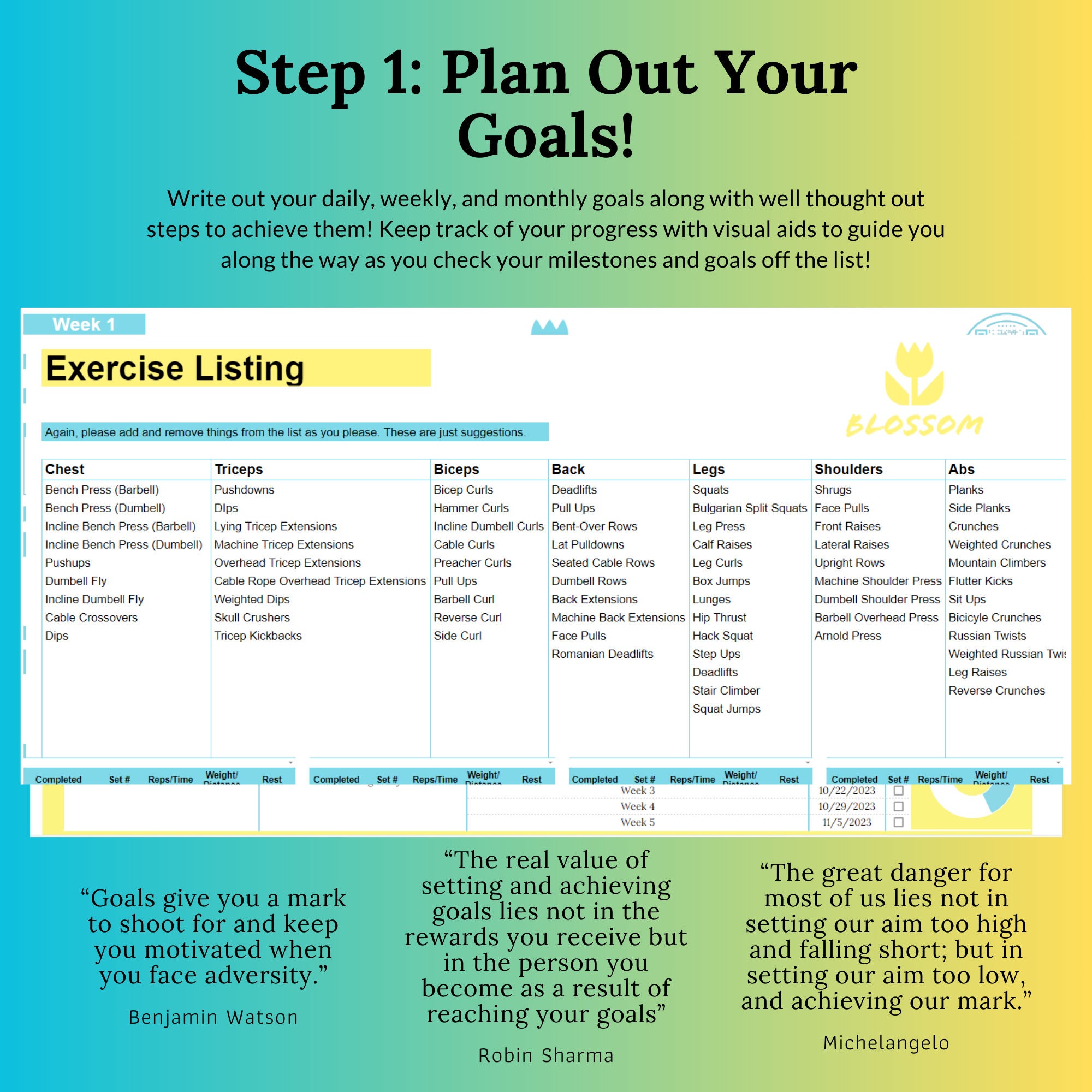 Workout Tracker Spreadsheet Workout Planner Google Sheets - Etsy