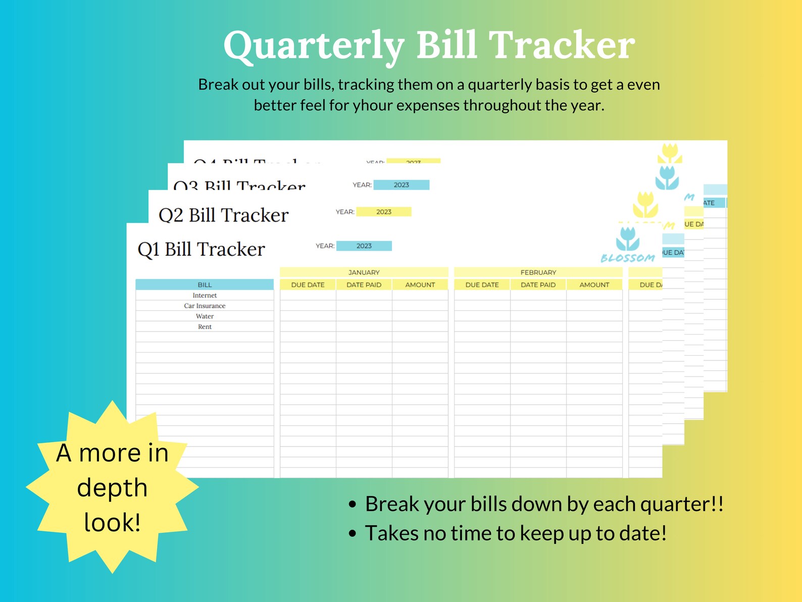 Bill Tracker Spreadsheet Finance Tracker Bill Log Google Sheets ...