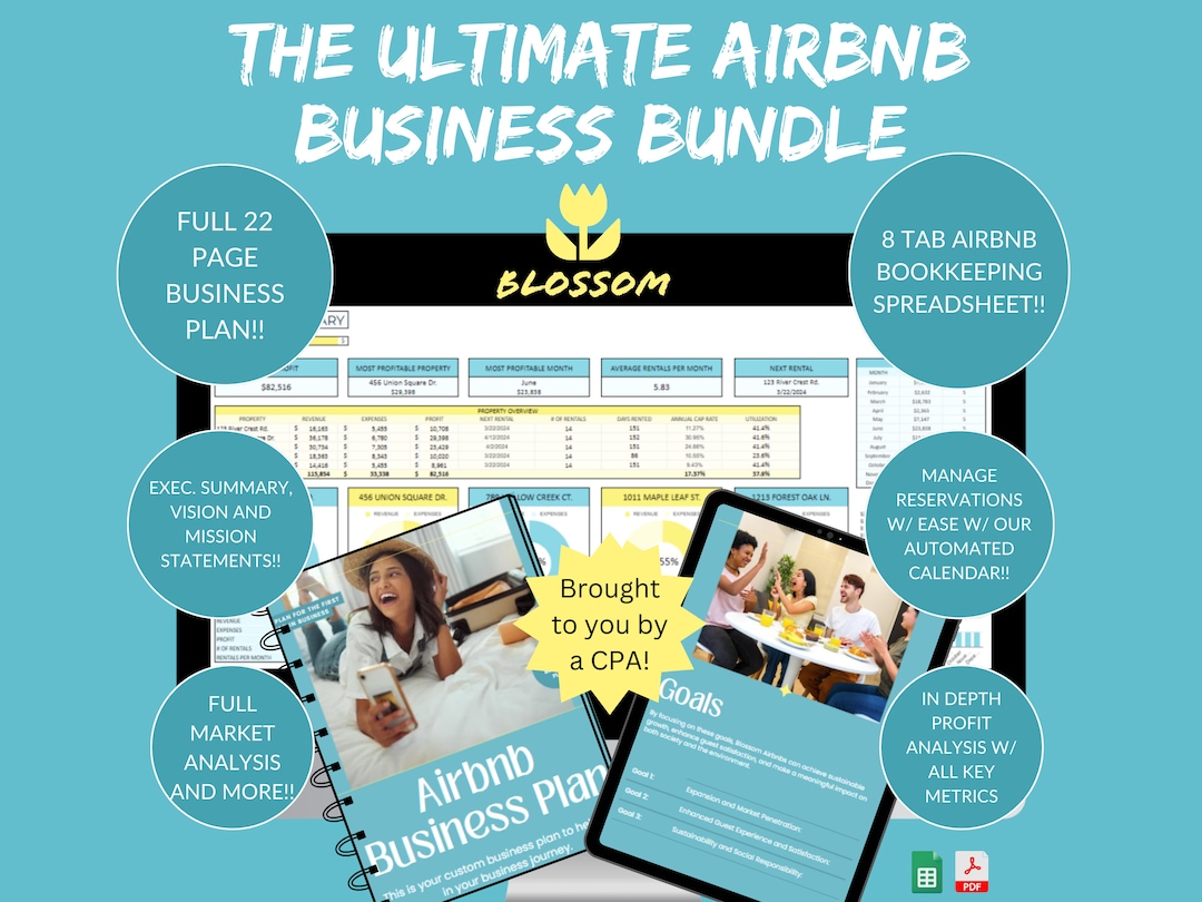 Airbnb Business Plan and Airbnb Business Tracker Airbnb Bundle - Etsy