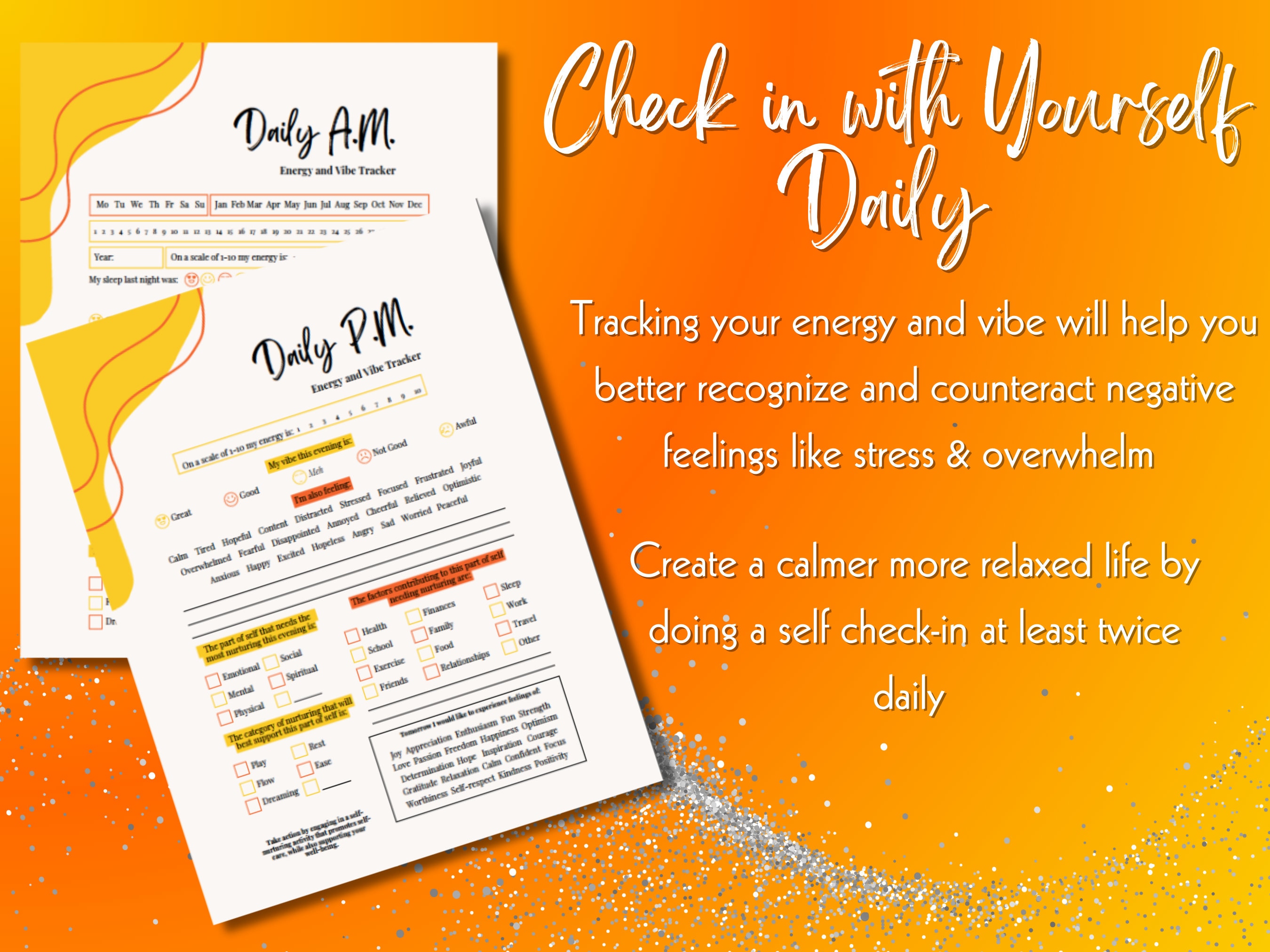Energy & Mood Tracker for Self-care and Emotional Well-being - Etsy
