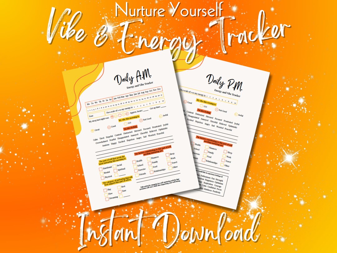 Energy & Mood Tracker for Self-care and Emotional Well-being Digital ...