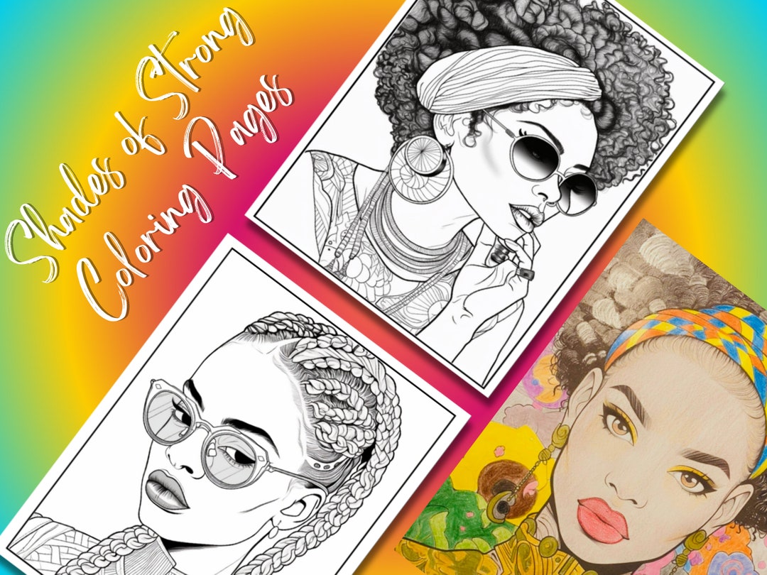 Empowerment Coloring Pages for Black Women 20 Grayscale Drawings ...