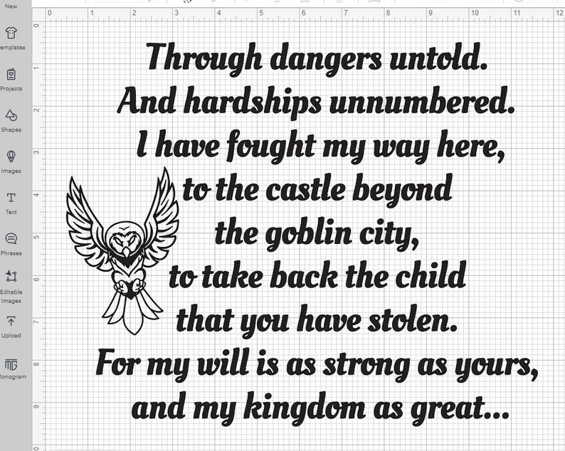 Labyrinth 1986 Famous Movie Quote! - Etsy