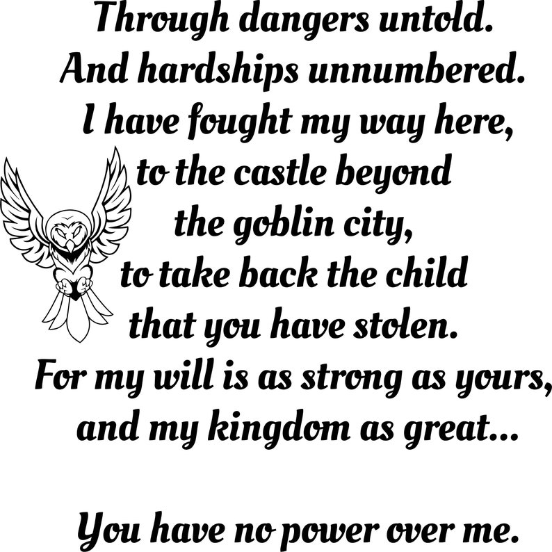 Labyrinth 1986 Famous Movie Quote! - Etsy