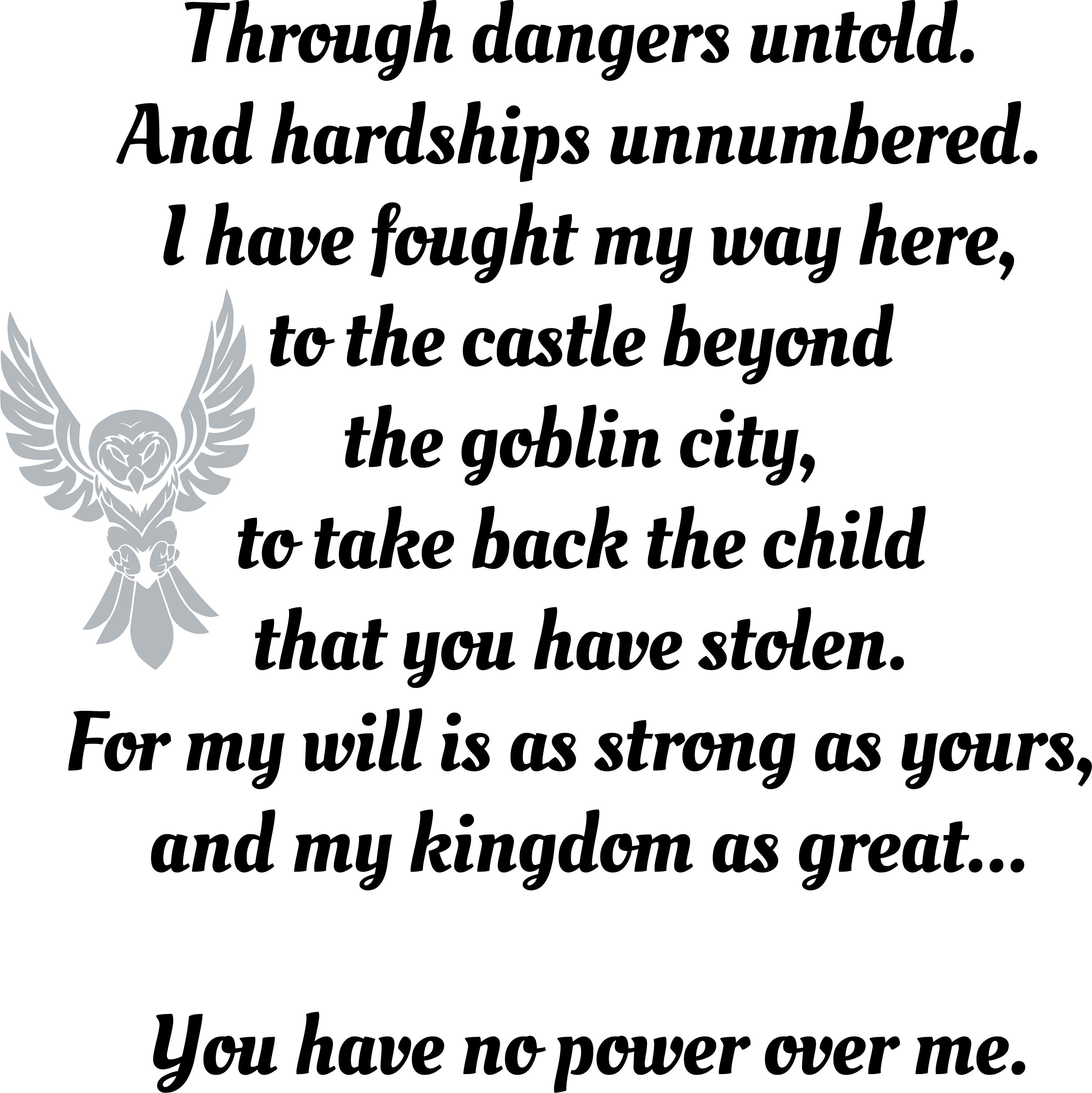 Labyrinth 1986 Famous Movie Quote! - Etsy