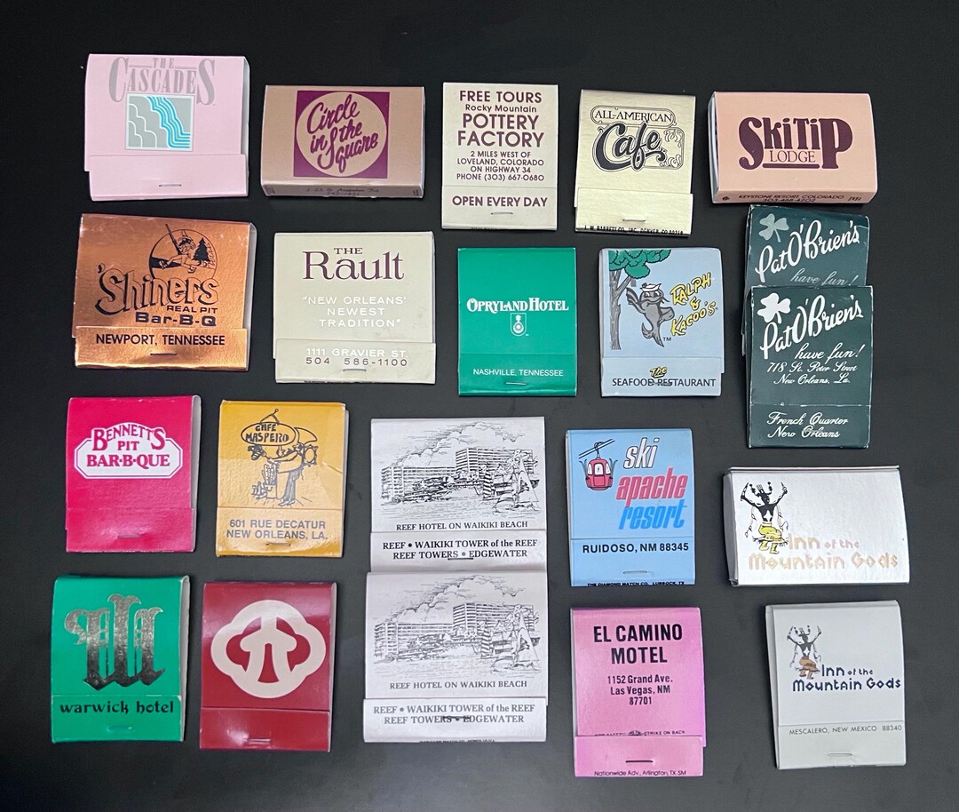 Vintage Hotel Restaurant Matchbooks Inn Mntn Gods NM Rault Shiners ...
