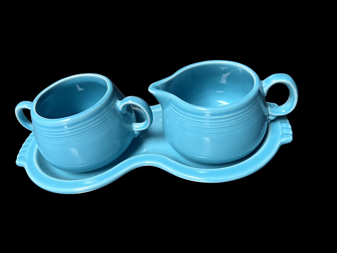 Fiesta Cream Creamer Pour Pourer Sugar Set With Fitted Tray Homer ...