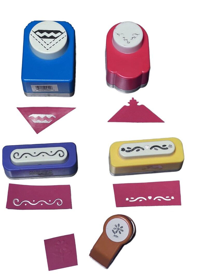 Paper Punches 2 Corners 2 Borders and 1 Flower Emboss Photo Corner ...