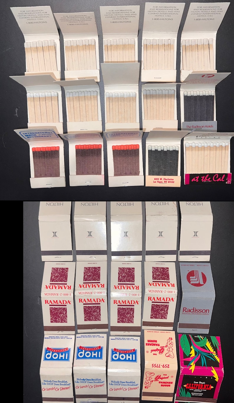 Vintage Las Vegas Matchbooks: Casino, Hotel & Restaurant Souvenirs - Etsy