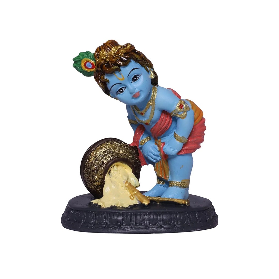 Antique Showpiece Religious Hand Crafted Baby Krishna Murti in Bending ...