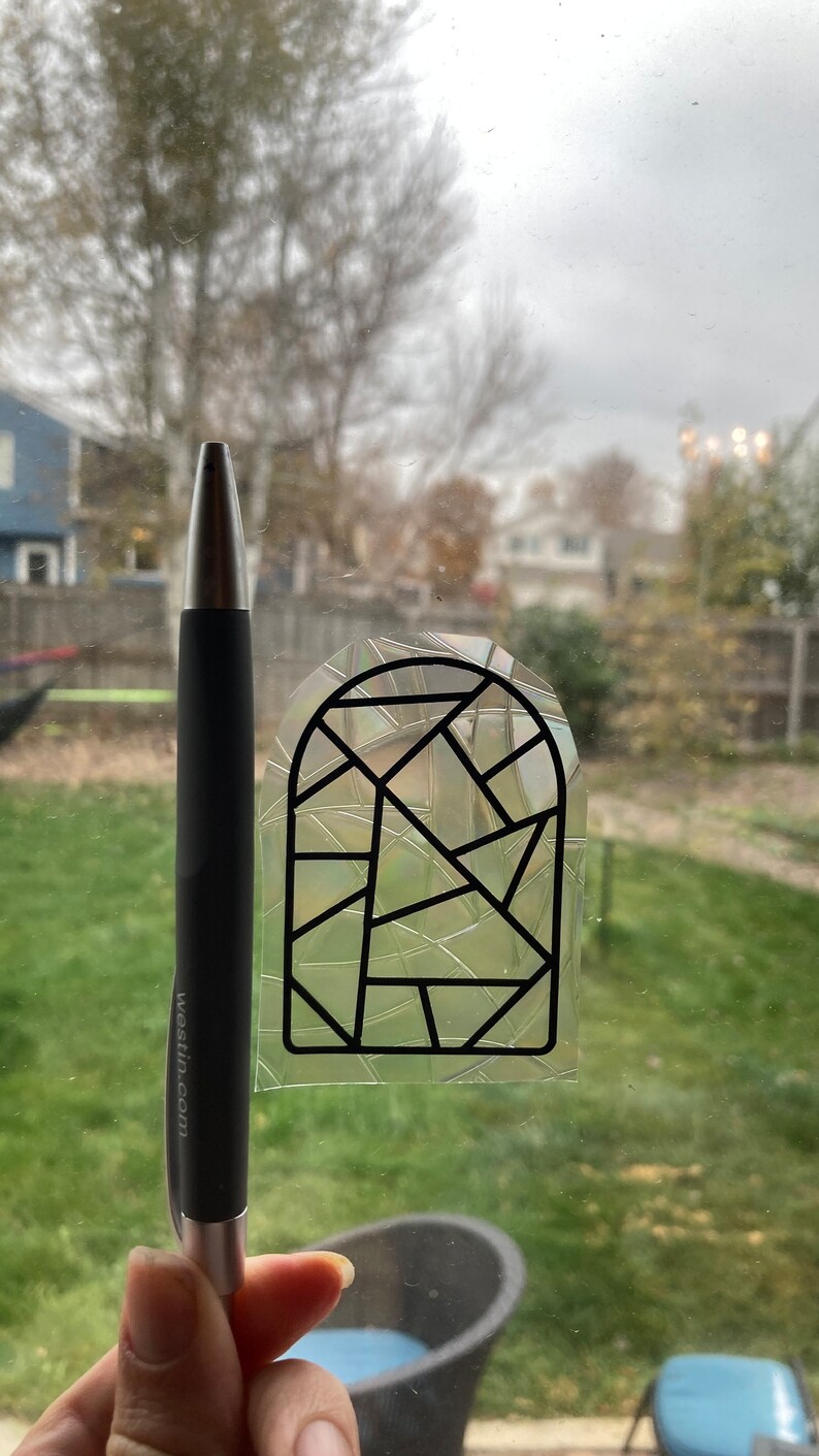 Sun Catcher With Stain Glass Decal - Etsy