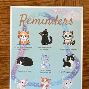 Wellbeing Reminders Wall Art Poster |therapist Office Counselor Wall ...