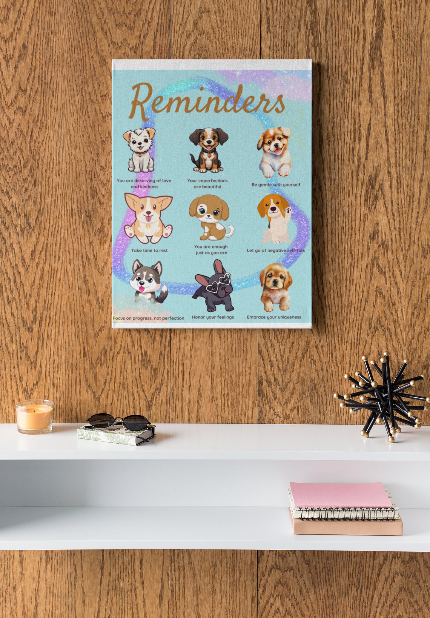 Mental Health Wellbeing Gentle Reminders Wall Art Poster Therapist ...