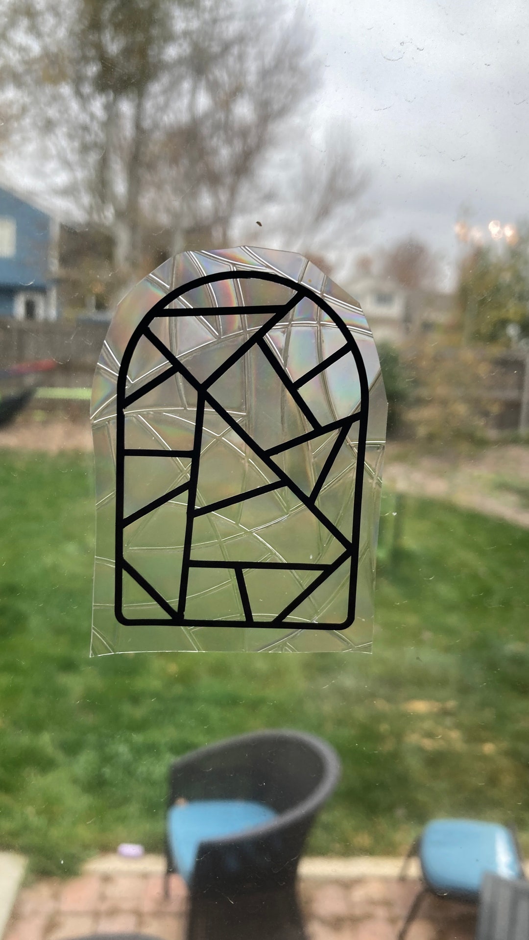 Sun Catcher With Stain Glass Decal - Etsy