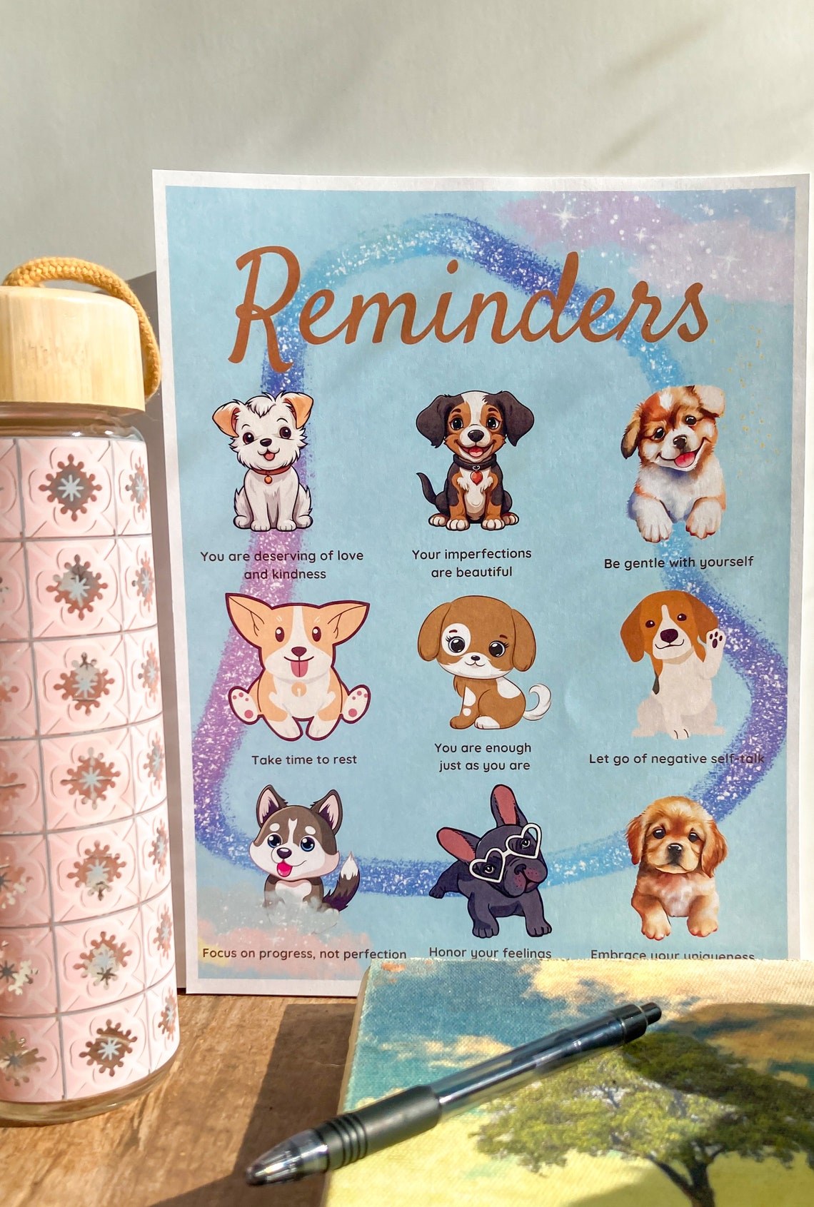 Mental Health Wellbeing Gentle Reminders Wall Art Poster Therapist ...