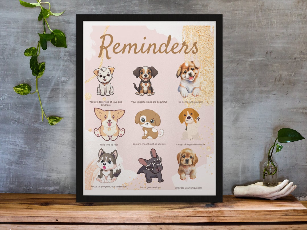 Mental Health Wellbeing | Gentle Reminders Wall Art Poster - Etsy