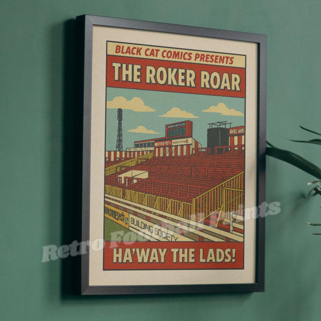 THE ROKER ROAR Ha'way the Lads Sunderland – 1970 Comic Book Art Poster ...